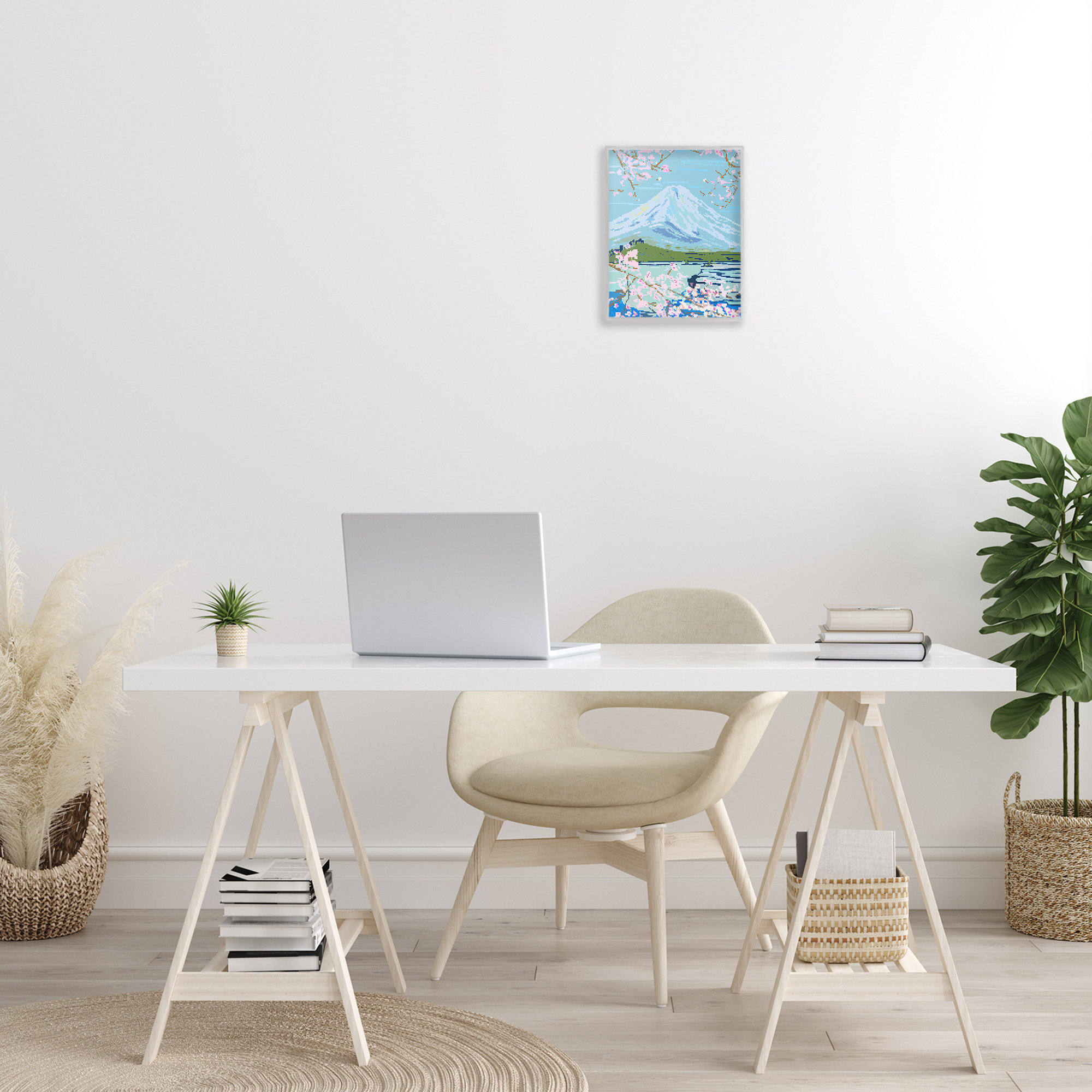 Wrought Studio™ Pixel Mount Fuji Framed Giclee Art by Melissa Wang ...