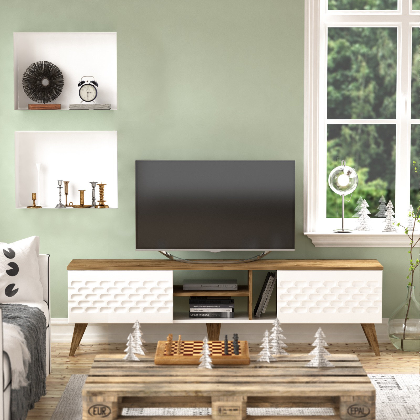 Wade Logan® Charlynda 71" TV Stand for TVs up to 78" & Reviews | Wayfair