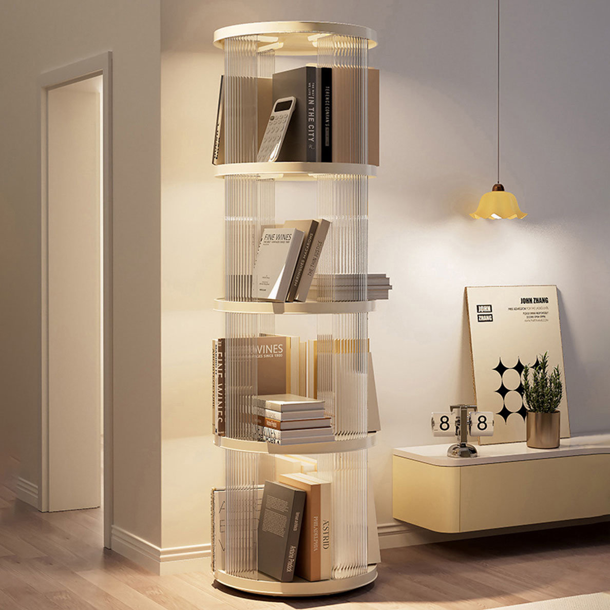 Ebern Designs 360° Rotating Bookshelf | Wayfair
