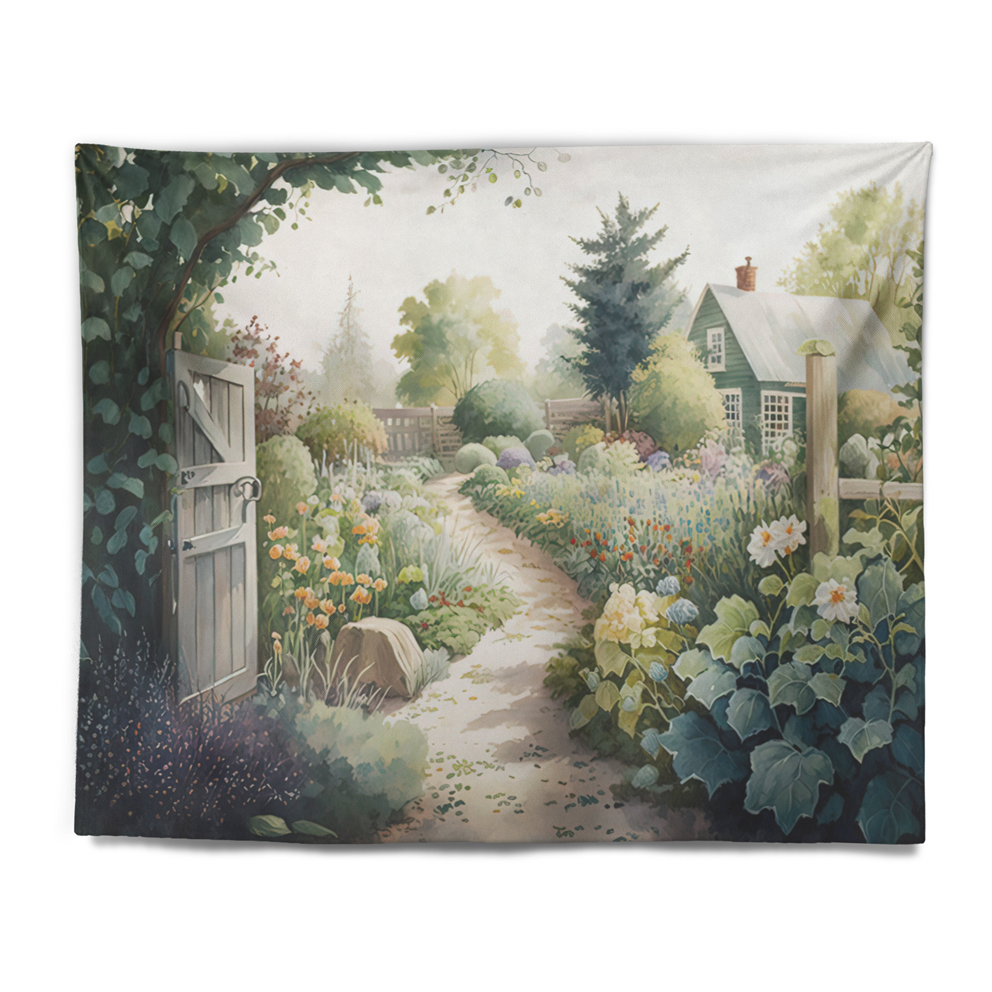 Red Barrel Studio® Polyester Fresh Garden at the Cottage I Tapestry ...