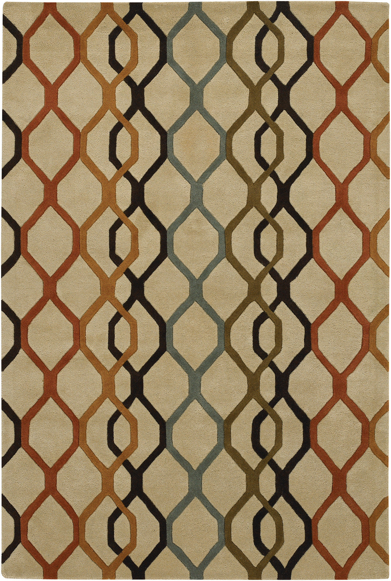 Wade Logan® Rowe Authentic Hand-Tufted Handmade Green, Blue, Black ...