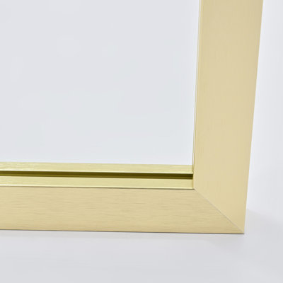 Vinnova 34'' - 34'' W x 74'' H Framed Fixed Glass Panel with Clear ...