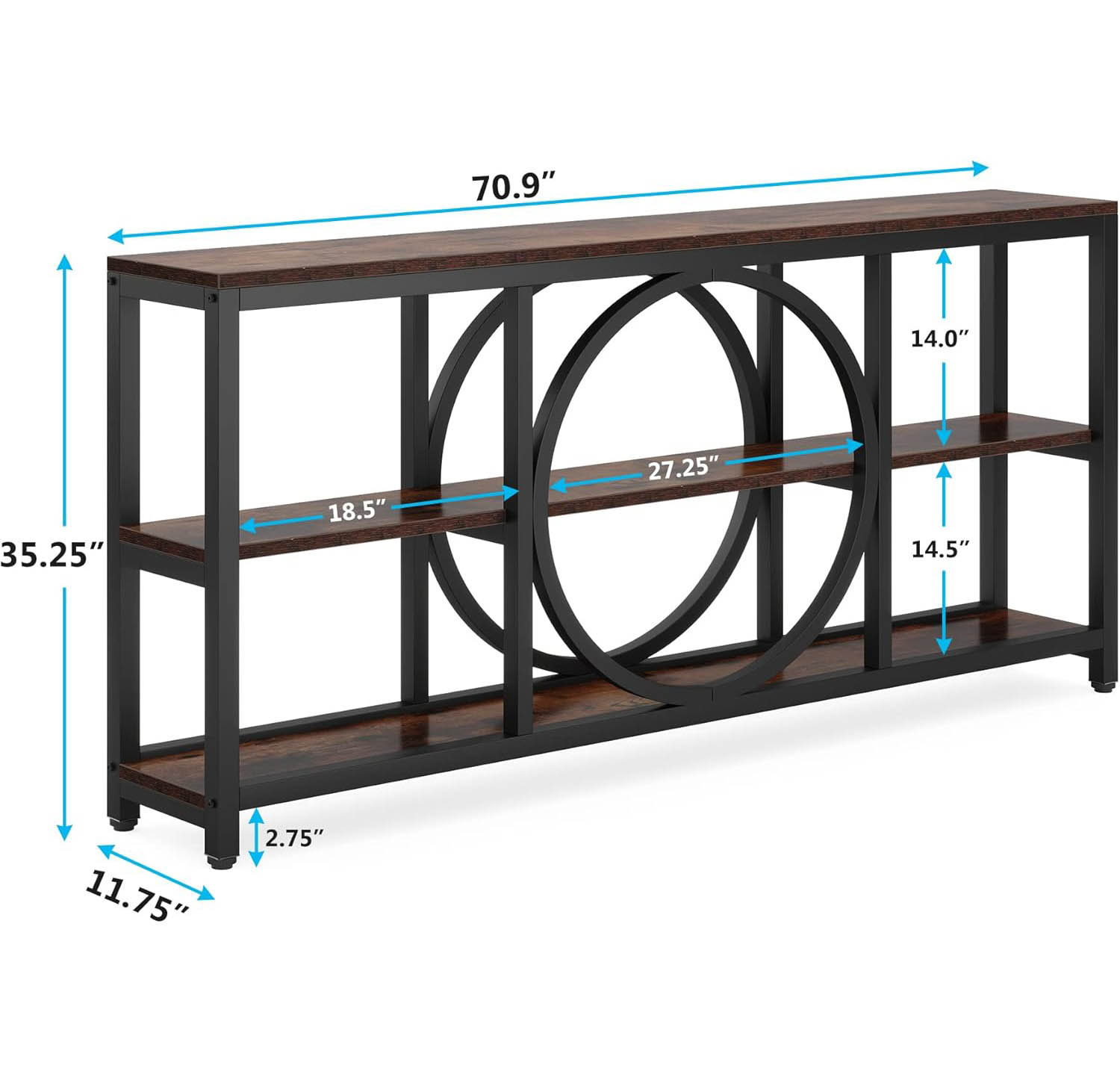 Corrigan Studio® 70.9 inch Sofa Console Table, Extra Long Narrow ...