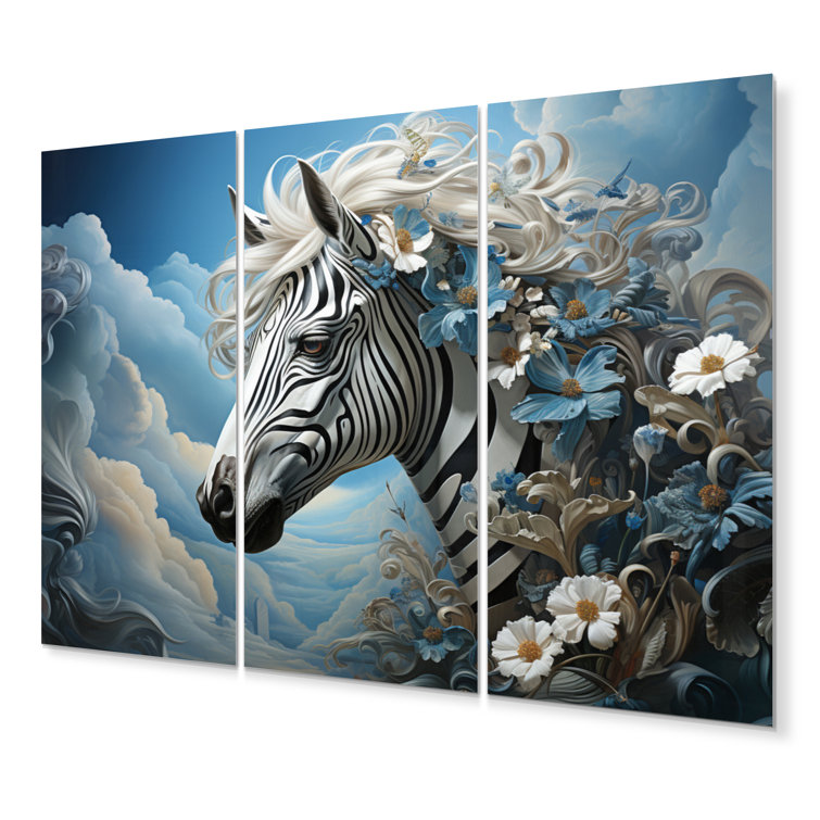 Bungalow Rose Surreal Zebra Dreams I - Animals Zebra Metal Wall Art ...