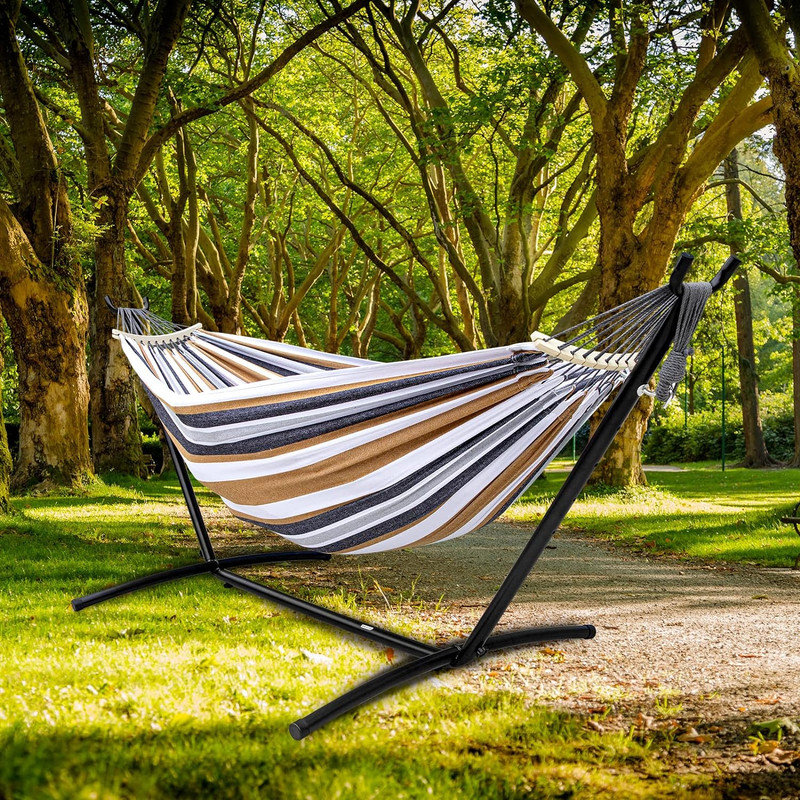 Arlmont & Co. Double Hammock with Stand, Premium Carry Bag Included and ...
