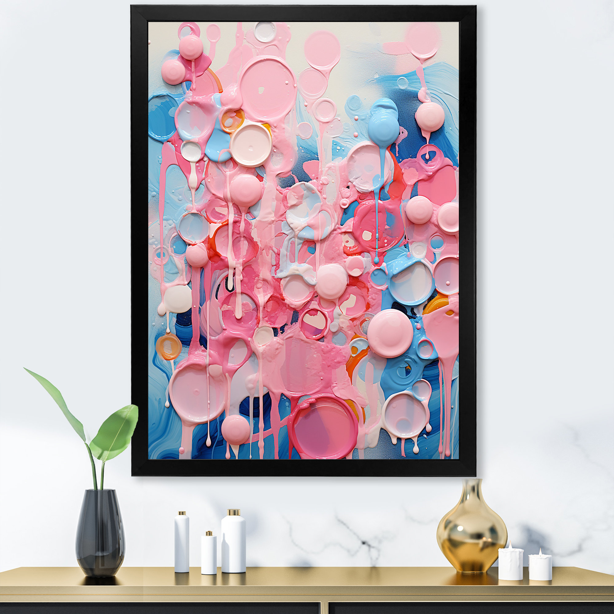Ivy Bronx Pink Digital Melodic Fusion II - Abstract Collages Wall Art - Wayfair Canada