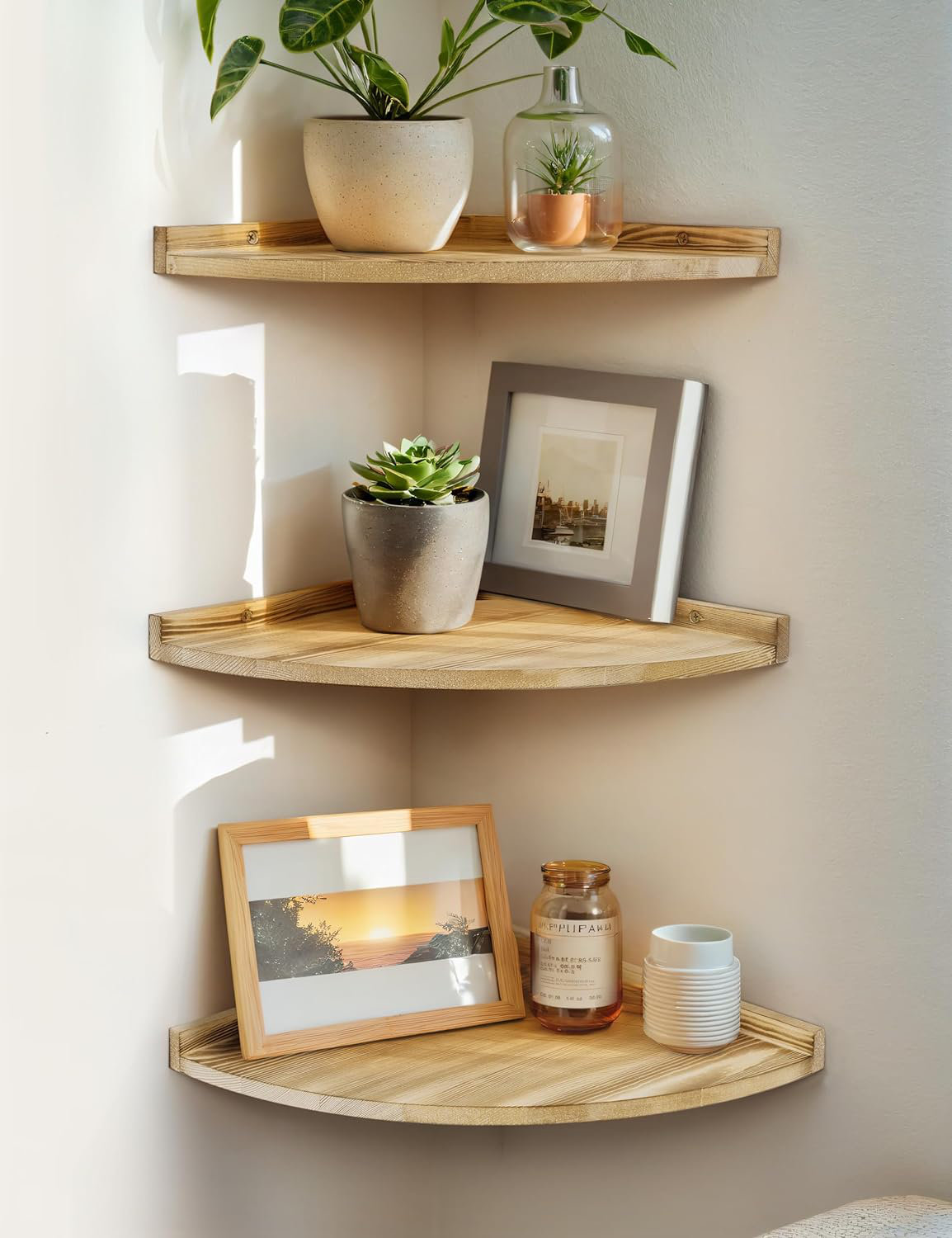 Millwood Pines Corner Shelves Wall Mount Farmhouse Rustic Corner ...