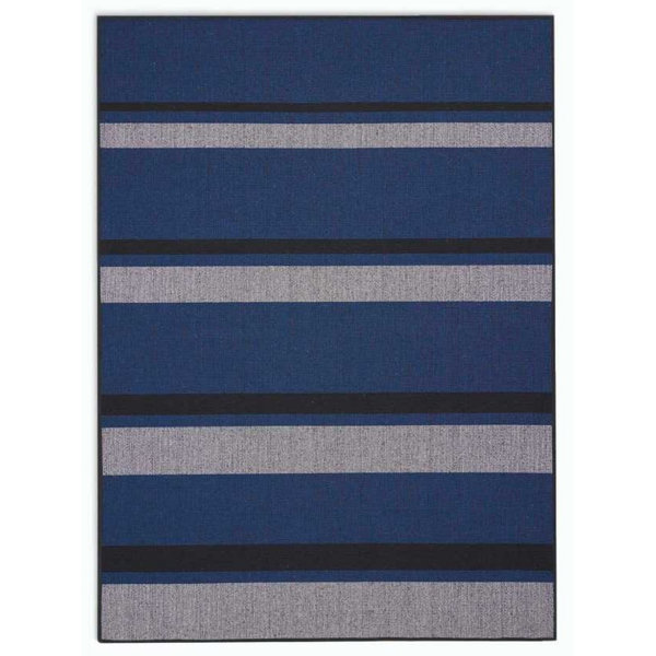 Calvin Klein San Diego Striped Handwoven Flatweave Cobalt Blue/Black ...