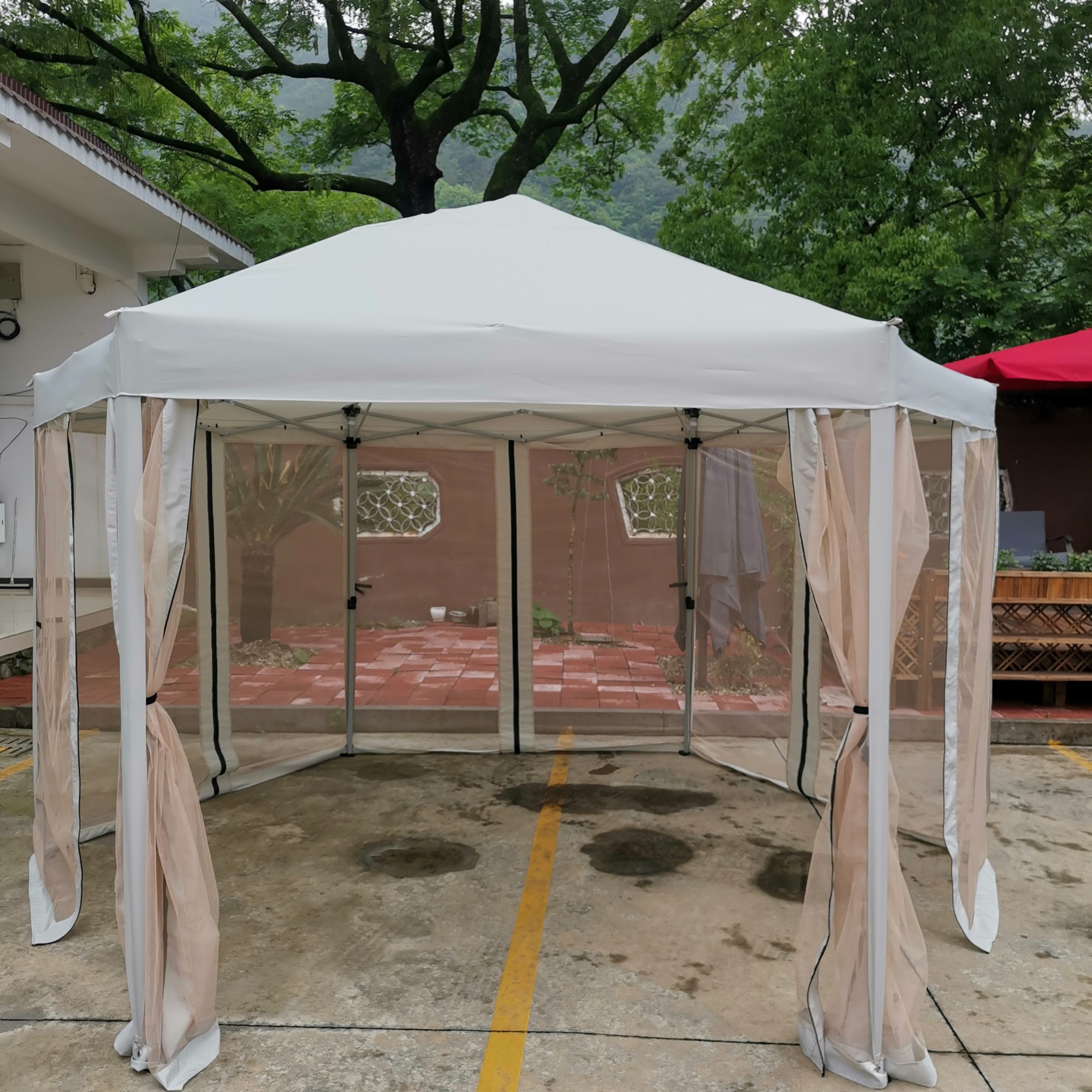 CHENGGUHENGXIN Pop-Up Gazebo Tent Outdoor Canopy Hexagonal Canopies ...