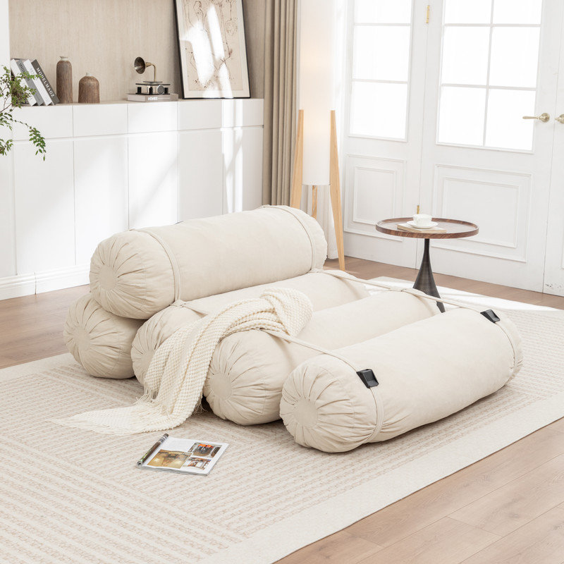 Hokku Designs Adjustable Modular Floor Sofa with Pillows for Versatile ...