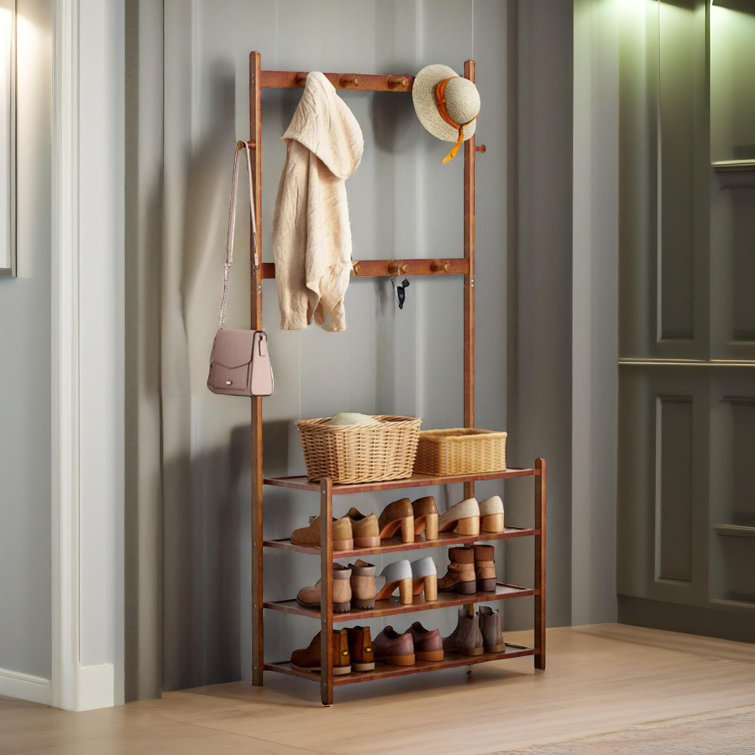 Mason Furniture Solid Wood Hall Tree with Shoe Storage | Wayfair.co.uk