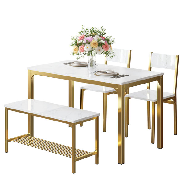 Trent Austin Design® Pickell 4-Person Dining Table Set, 2 Chairs With ...