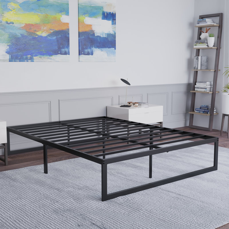 The Twillery Co.® Morgan 14" Metal Platform Bed Frame with Steel Slat ...