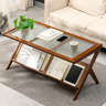 George Oliver Rattan Coffee Table, Mid Century Modern Coffee Table With ...