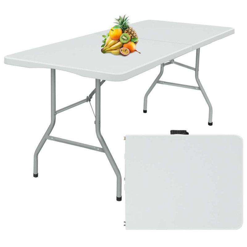 Brosisincorp Garden Party 6 ft Fold-In-Half Banquet 72'' Rectangular ...