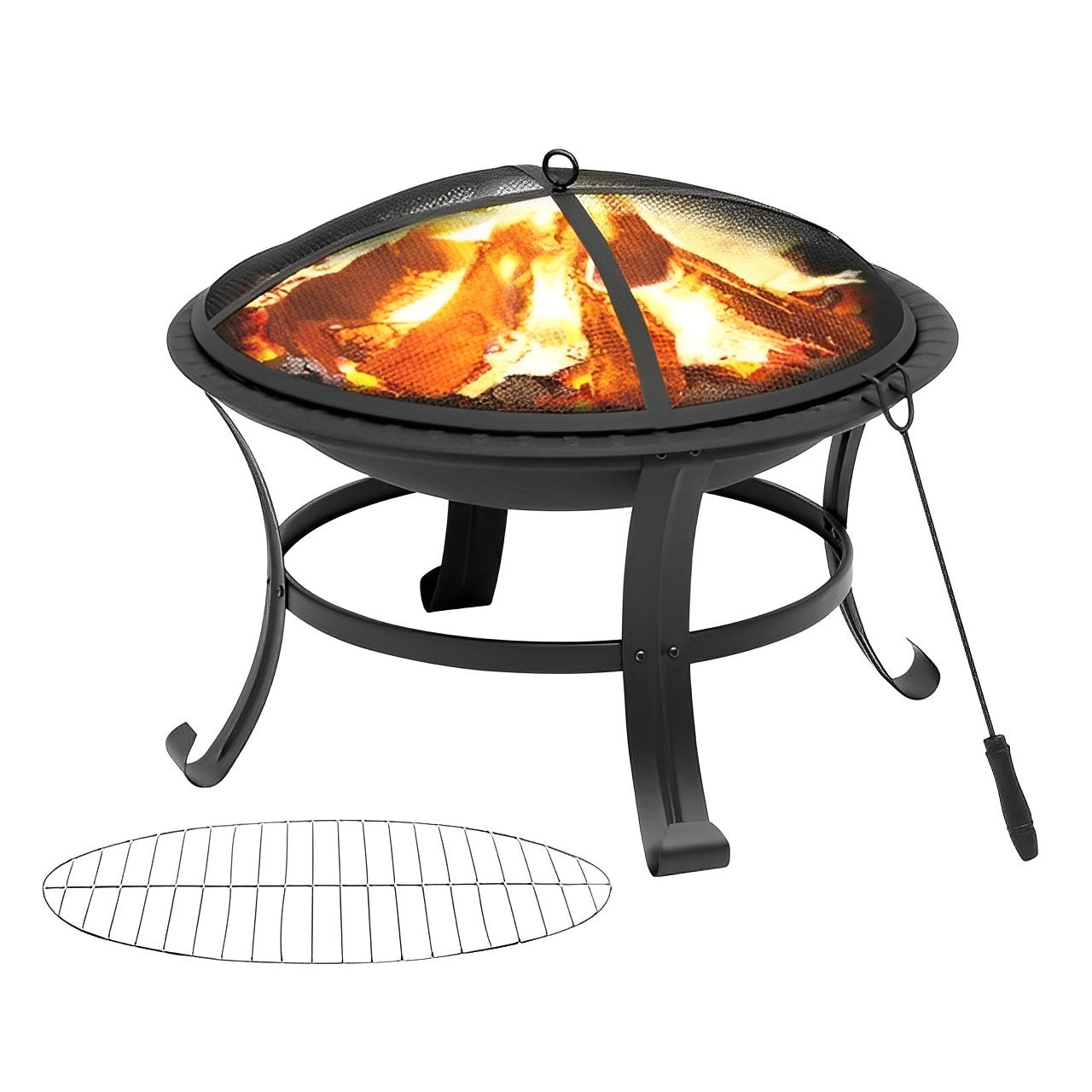 Charlton Home® Damariz 26" Outdoor All-Season Portable Steel Fire Pits ...