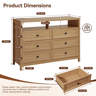 Charlton Home® Geonte 6-Drawer Dresser 47"W Double Dresser, Heavy-Duty ...