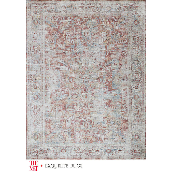Exquisite Rugs The Met x Exquisite Rugs Antique Loom Rust/Beige Area ...