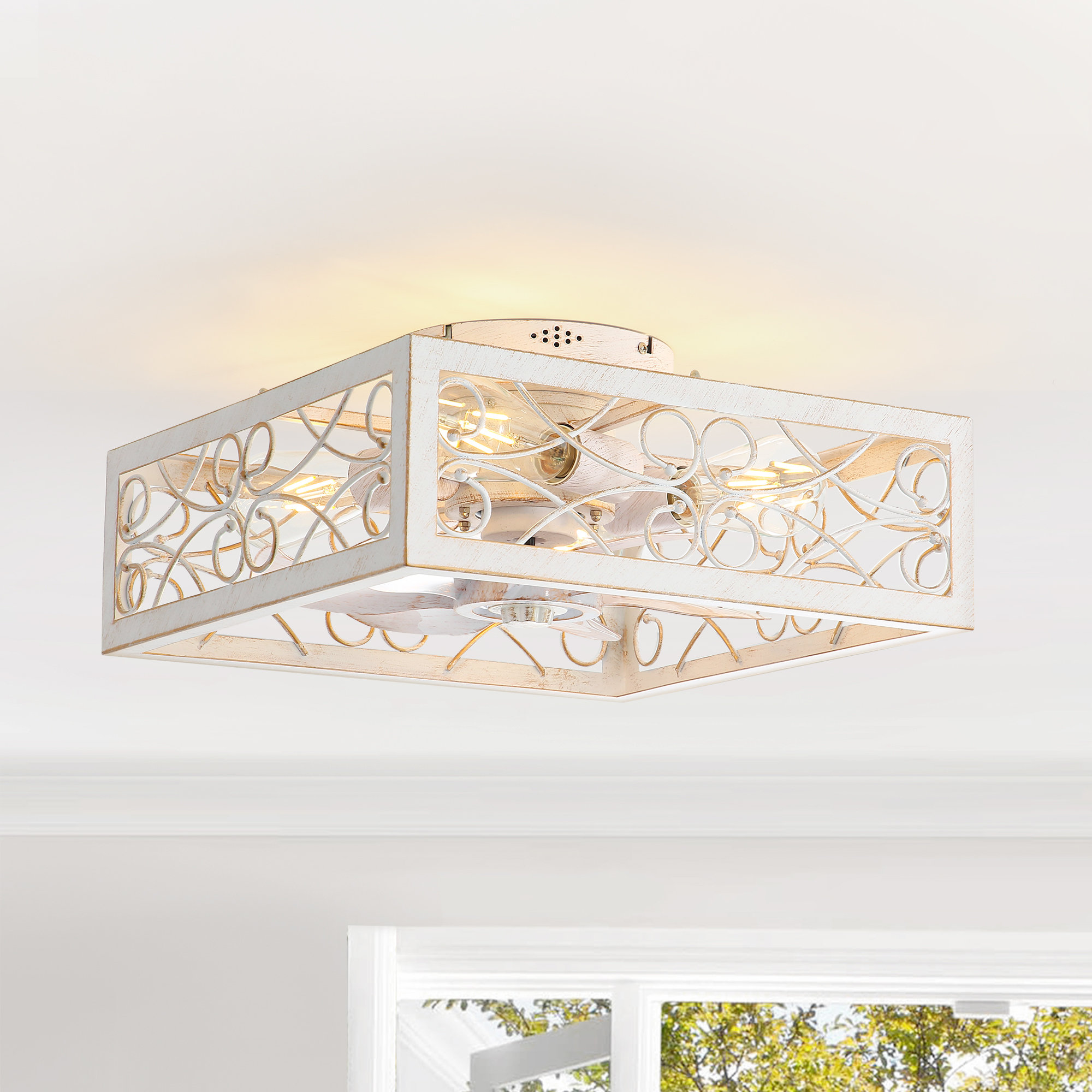 August Grove Dalson 16'' Bladeless Low Profile Ceiling Fan with LED ...