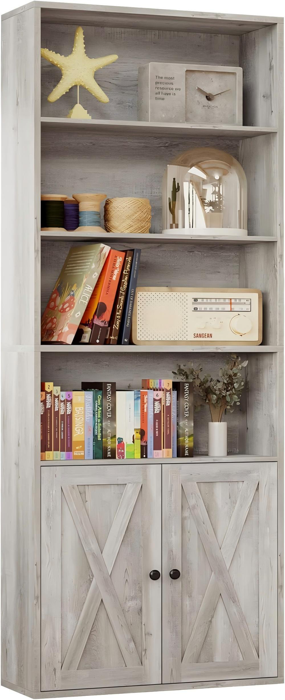 17 Stories Industrial Bookshelves and Bookcases with Doors Floor ...