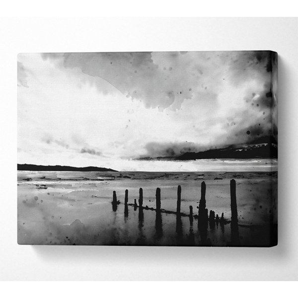 House of Hampton The Path to the Ocean Black and White - Wrapped Canvas ...