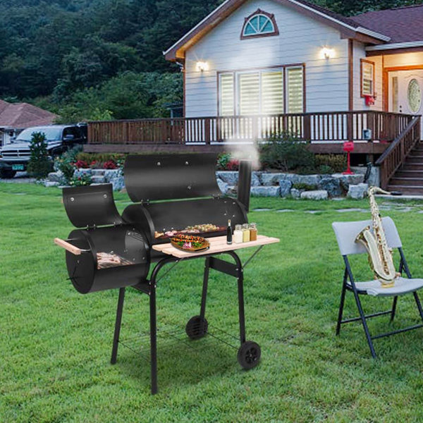 ASOPIX Barbecue Charcoal Grills, Outdoor Terrace Grills With Offset ...