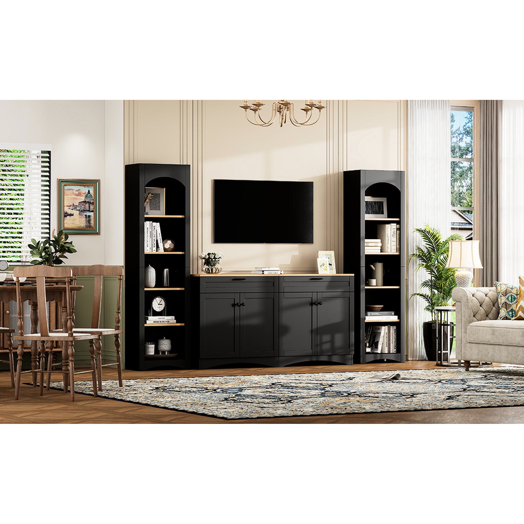 Lark Manor Rustic Entertainment Centre With 70" Tv Storage Cabinet And ...