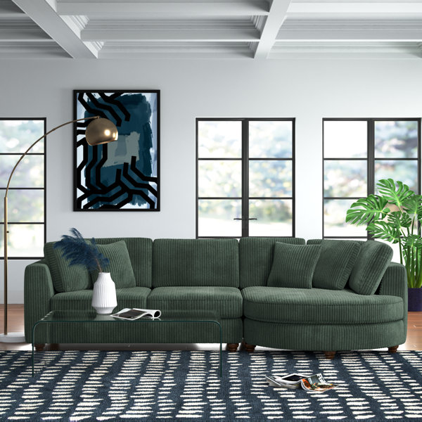 Wade Logan® Atossa 2 - Piece Slipcovered Corduroy Sectional & Reviews ...