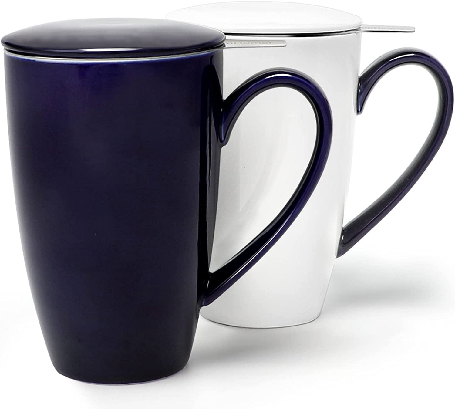 Red Barrel Studio Tea Mugs Set of 2, 16 Oz Ceramic Tea Cups with ...