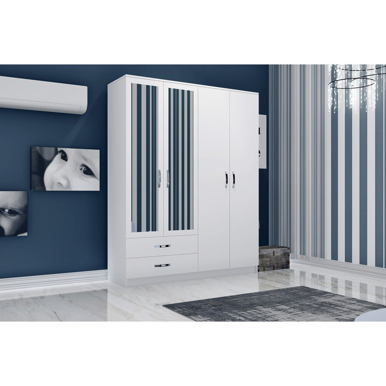 17 Stories Mirely 4 Door Manufactured Wood Wardrobe | Wayfair.co.uk