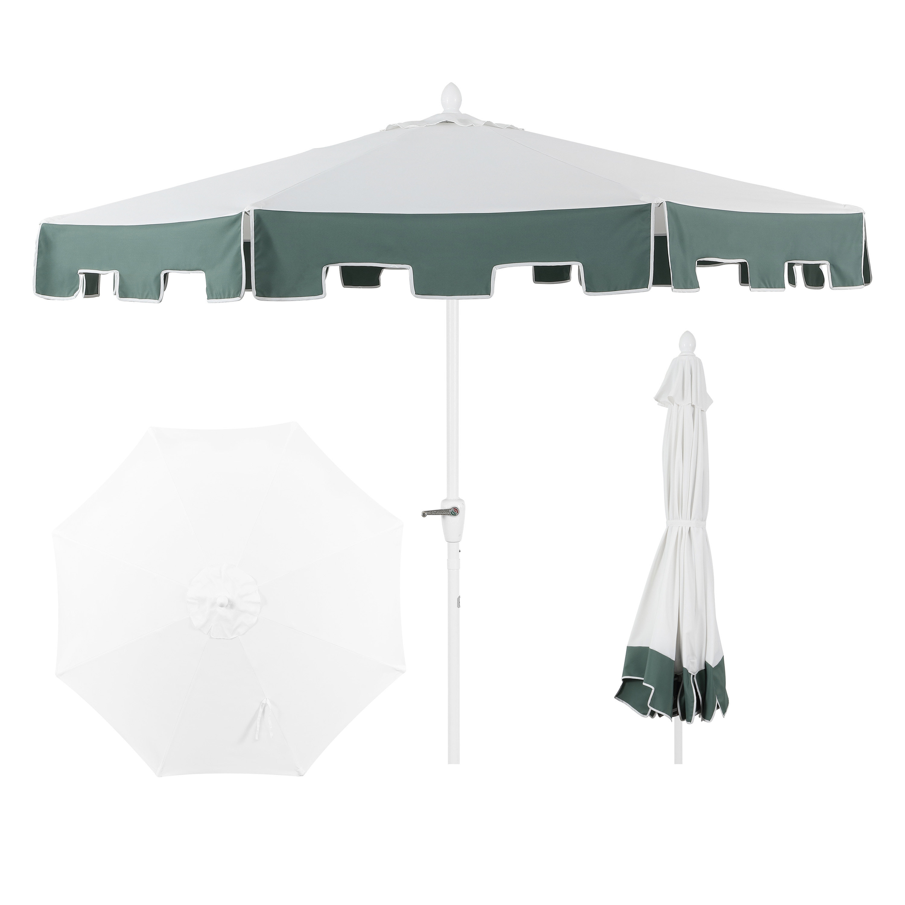 Arlmont & Co. Taveon 9 ft. Classic MidCentury Market Patio Umbrella ...