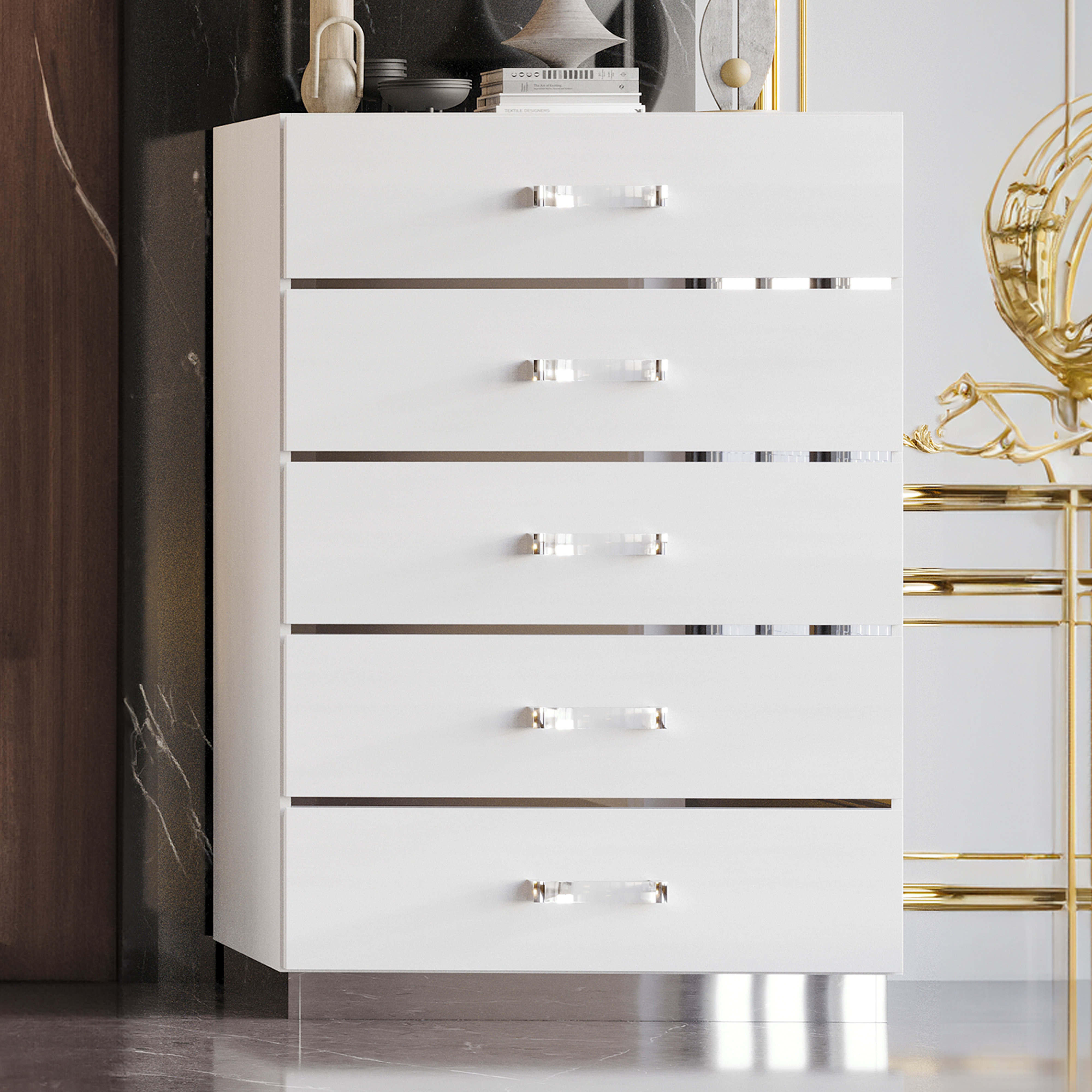 Ivy Bronx Winstead Wood Vertical Chests, White | Wayfair