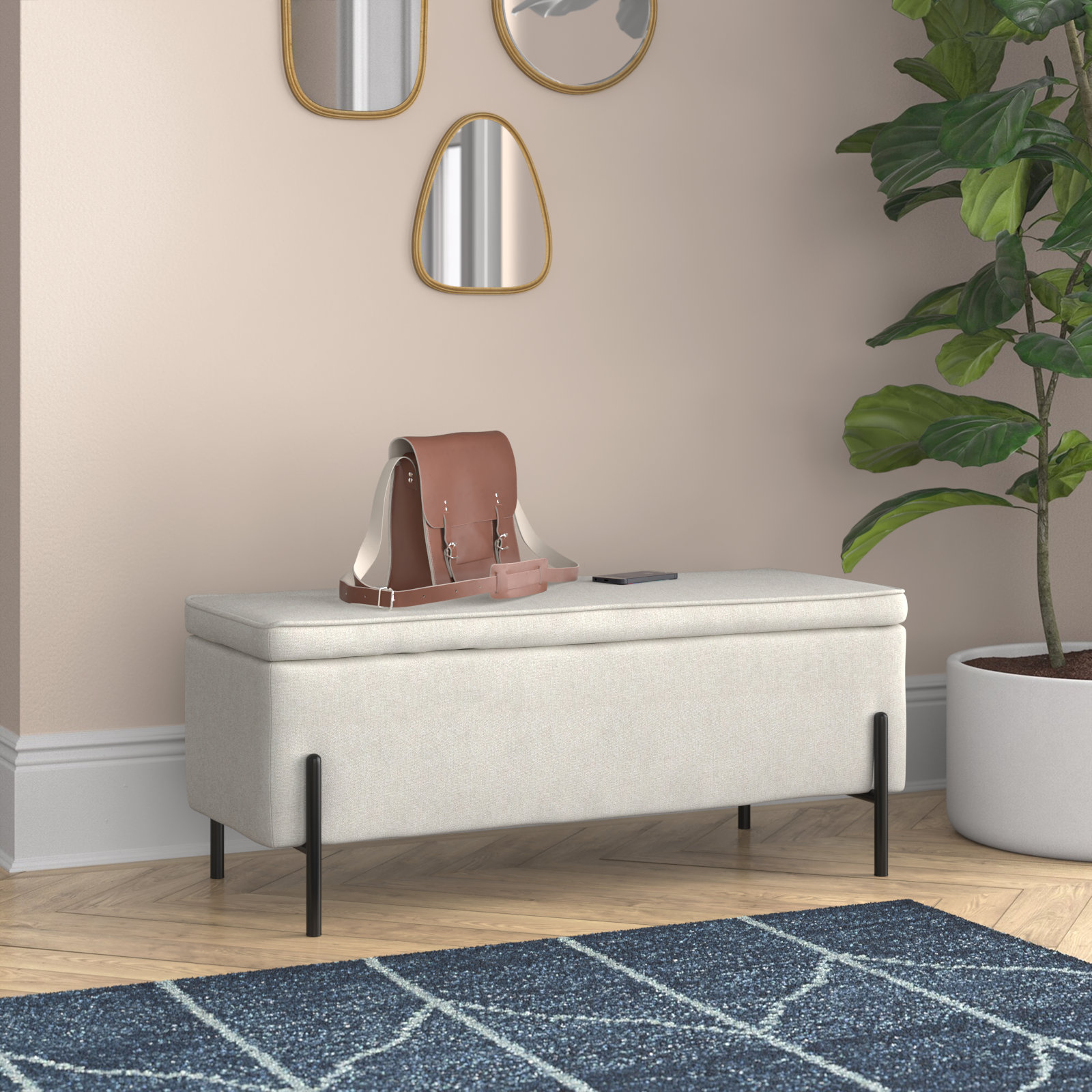 Mercury Row® Seiler Upholstered Flip Top Storage Bench & Reviews | Wayfair