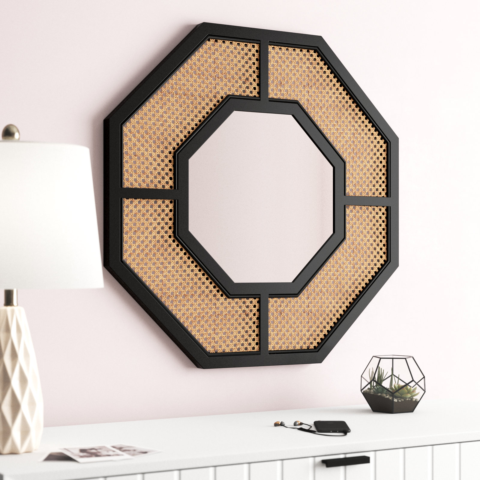 Beachcrest Home Rachellt Solid Wood Octagon Wall Mirror | Wayfair