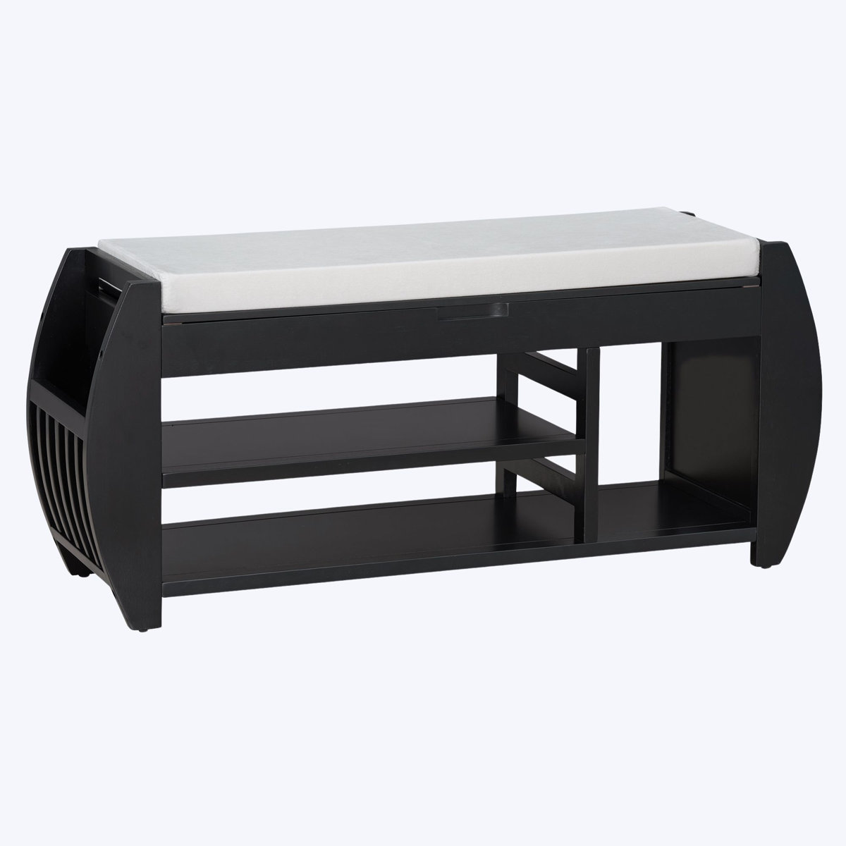 Red Barrel Studio® 3-In-1 Shoe Storage Bench, Mid-Century Upholstered ...