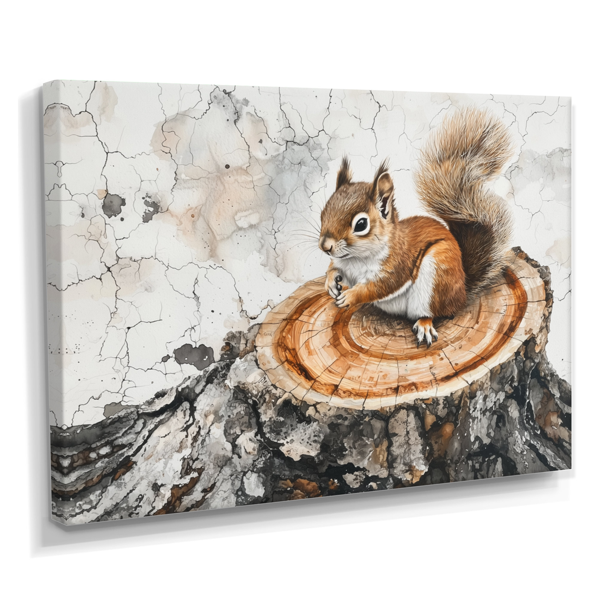 Millwood Pines Angella Cute Squirrel On A Wood Slide Forest IV ...