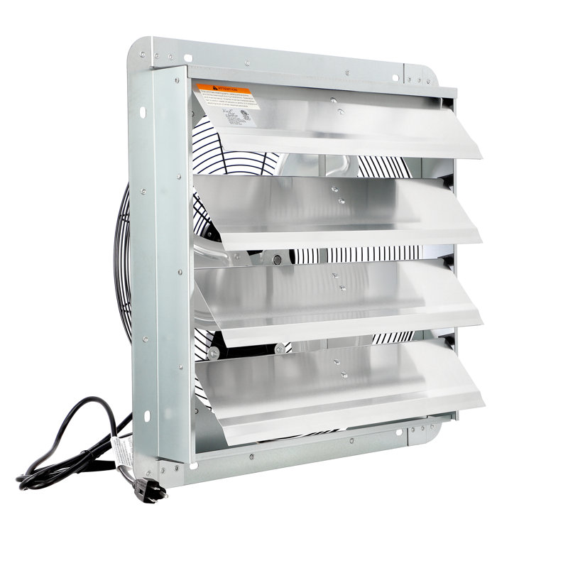 Vie Air 18 Inch Corded Wall Mount Ventilator Fan with Shutters | Wayfair