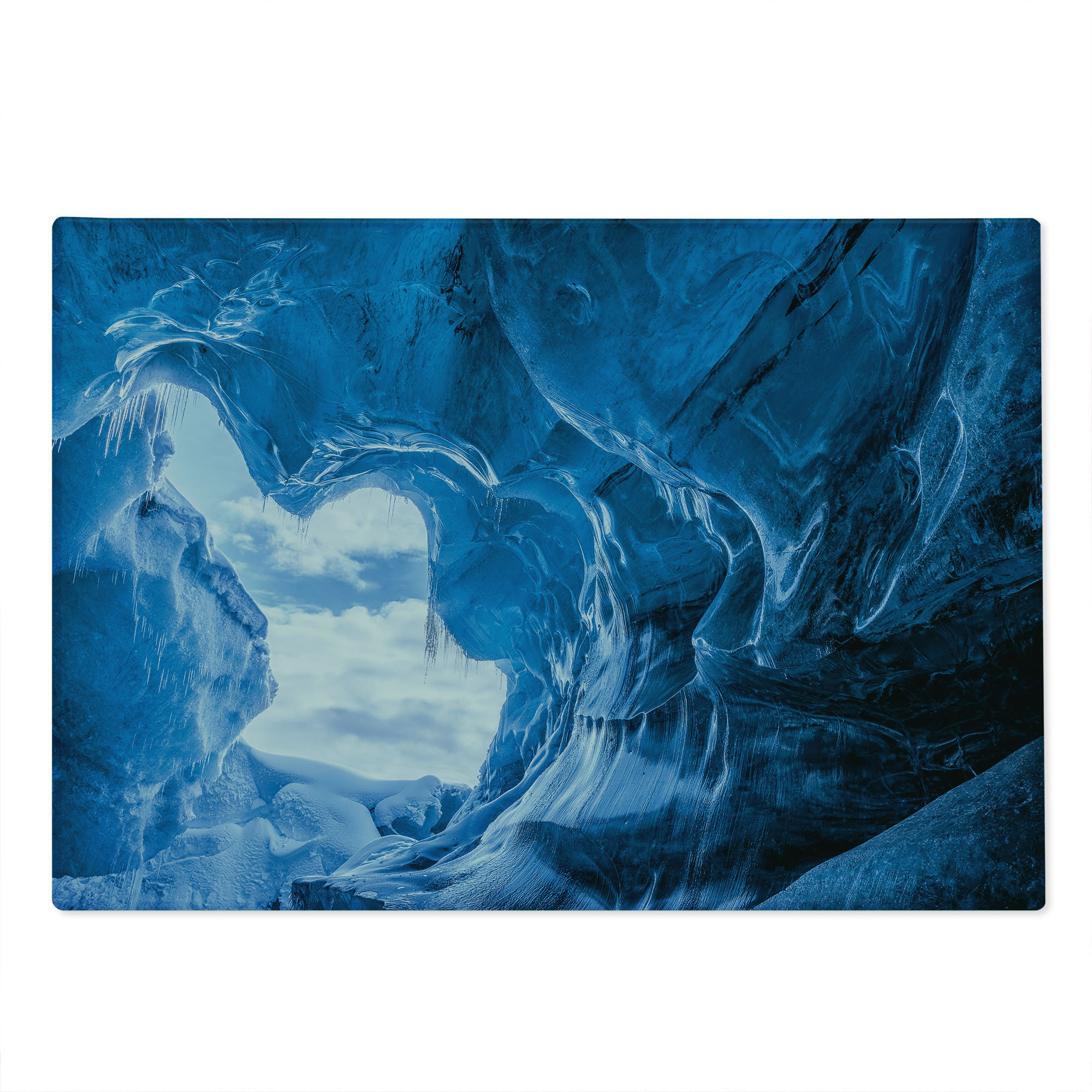 Ambesonne Blue Cutting Board Large Size Glacier Frozen Cave Blue | Wayfair