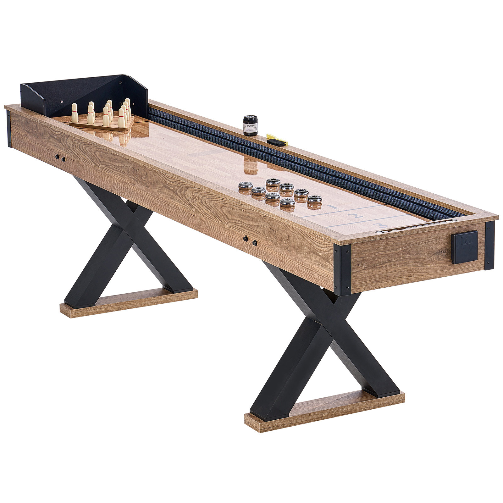 VEVOR Shuffleboard Table 2 in 1 Shuffleboard and Bowling Combo Game Set ...