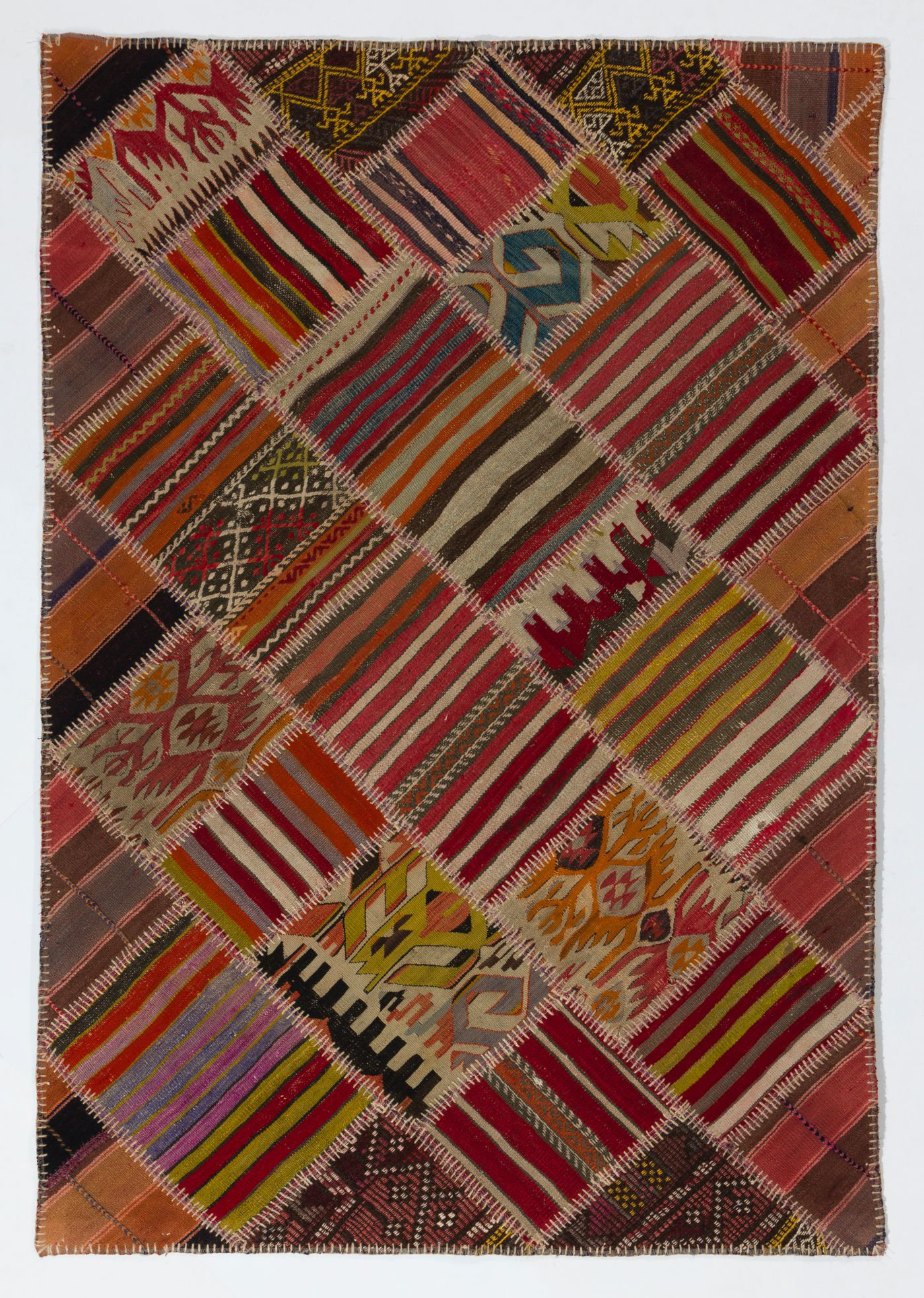 Bungalow Rose 4x6 Ft Vintage Handmade Turkish Patchwork Kilim Rug (flat ...