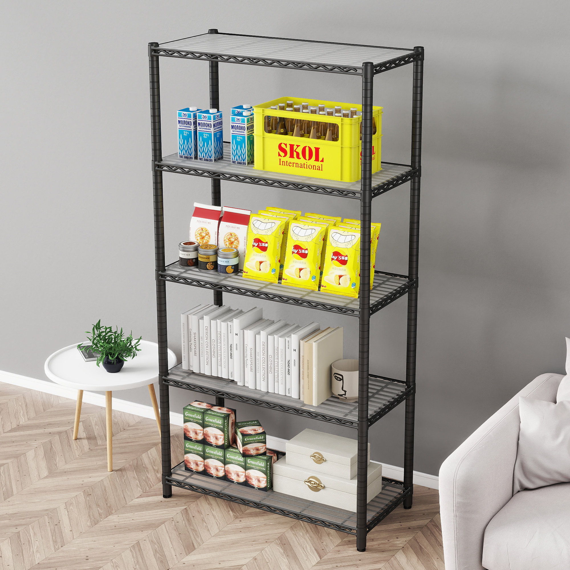 EFINE Shelving Unit with Shelf Liners Adjustable & Reviews | Wayfair