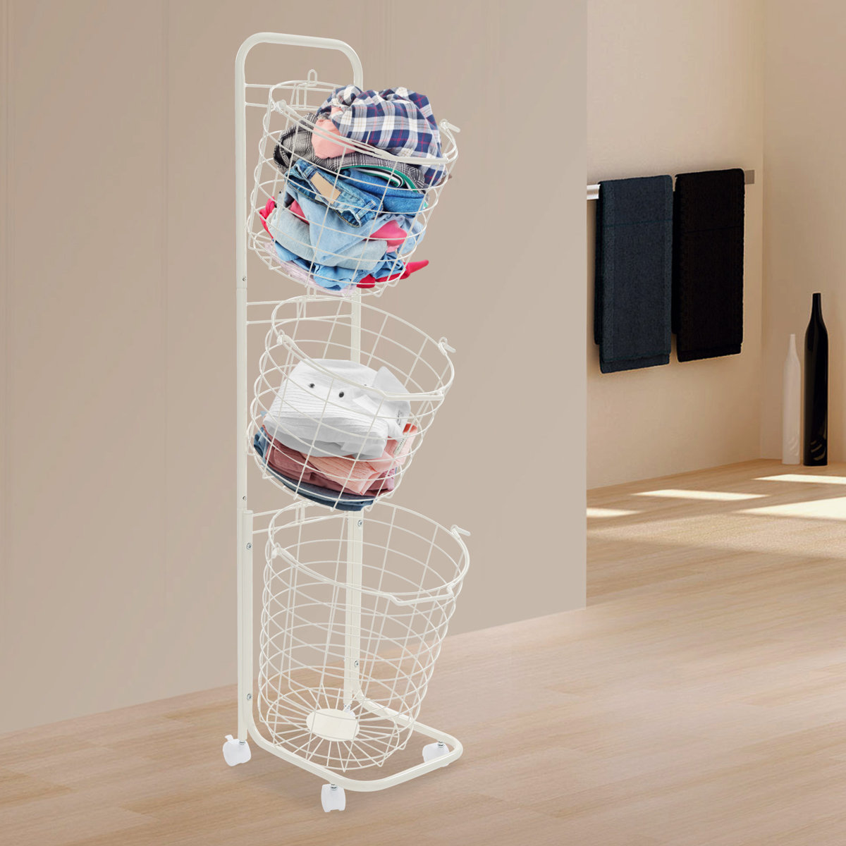 SUNYOU 3-Tier Laundry Hamper With 3 Removable Basket | Wayfair