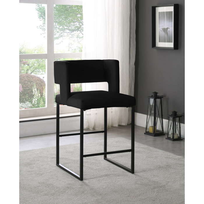 Mercer41 Inga Upholstered Counter Stool with Metal Frame & Reviews ...