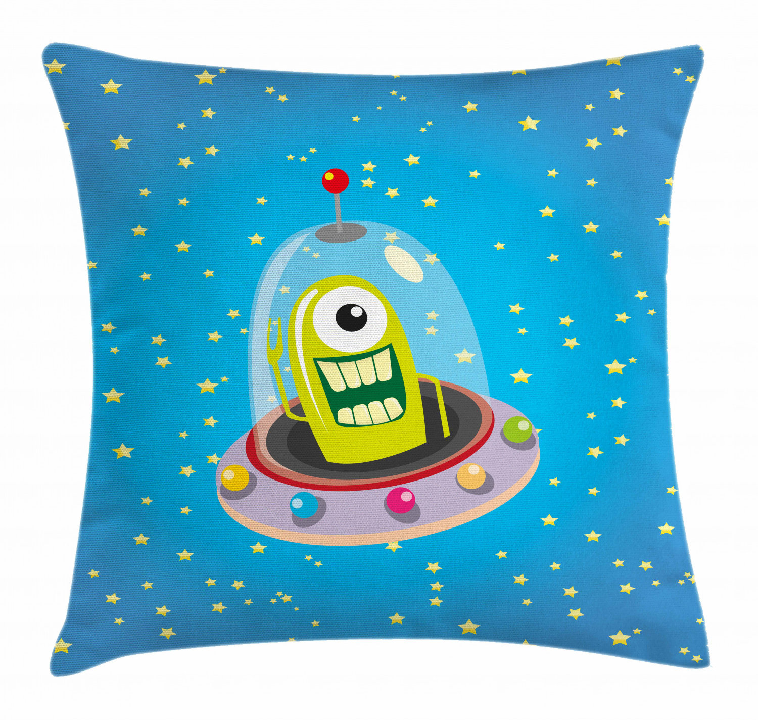Ambesonne Comic Ufo Alien in Outer Space Indoor / Outdoor 26" Throw ...