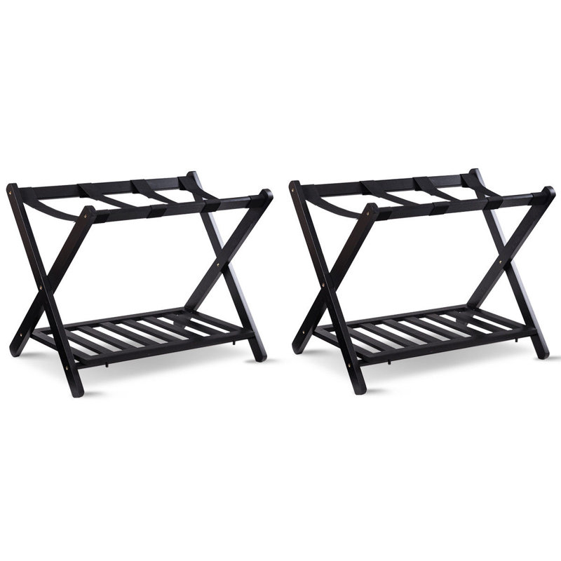 Costway Folding Luggage Rack with Shelf Travel Suitcase & Reviews | Wayfair
