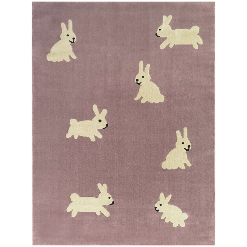 Balta Rugs Hop Lavender Kids Rabbit Area Rug | Wayfair