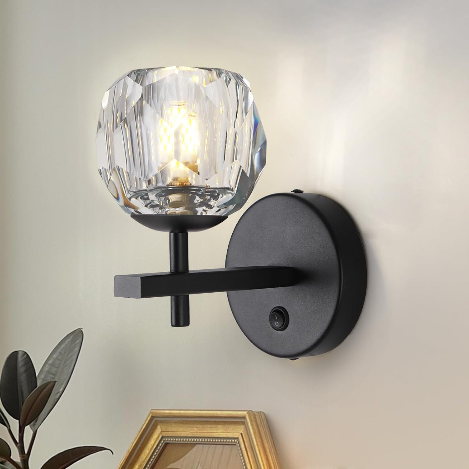 Mercer41 Modern Crystal Wall Sconces With K9 Crystal Shades, Luxury ...