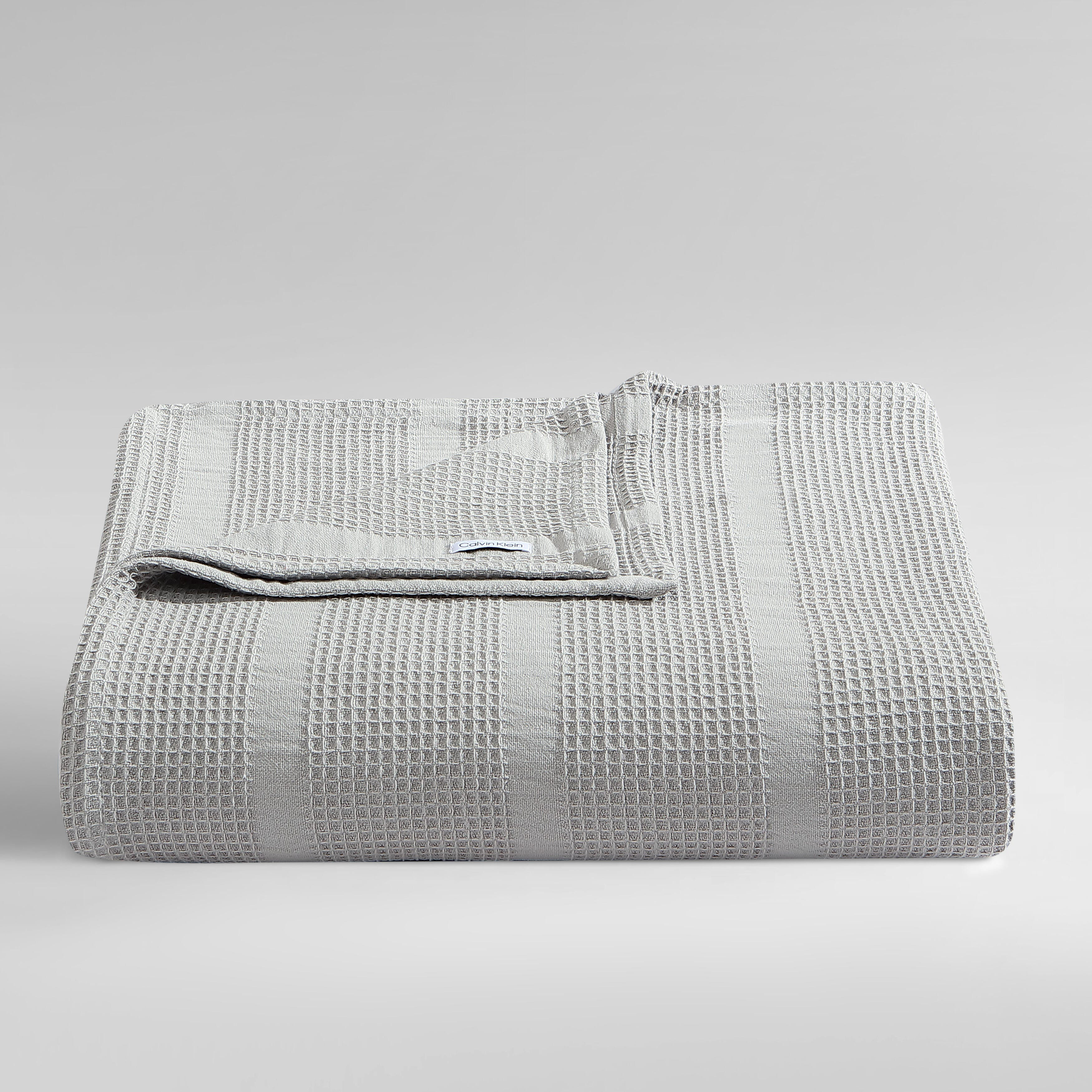 Calvin Klein Waffle Stripe Cotton Reversible Blanket & Reviews | Wayfair