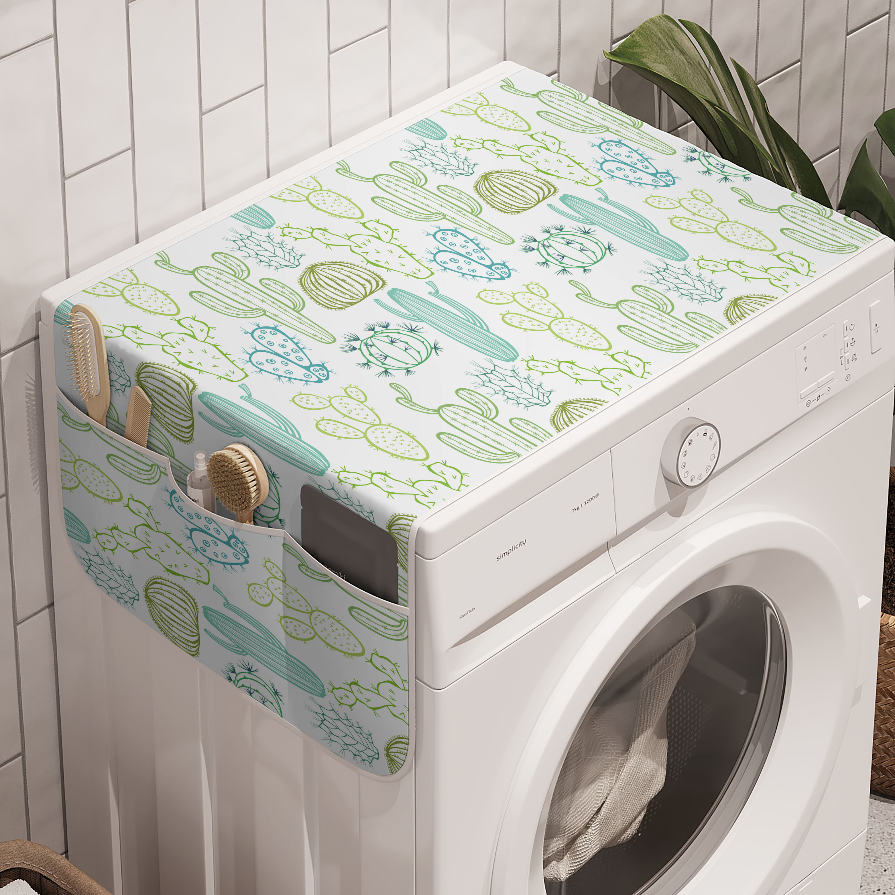East Urban Home Cactus Washing Machine Organizer Pack of 2 47" x 18.5 ...