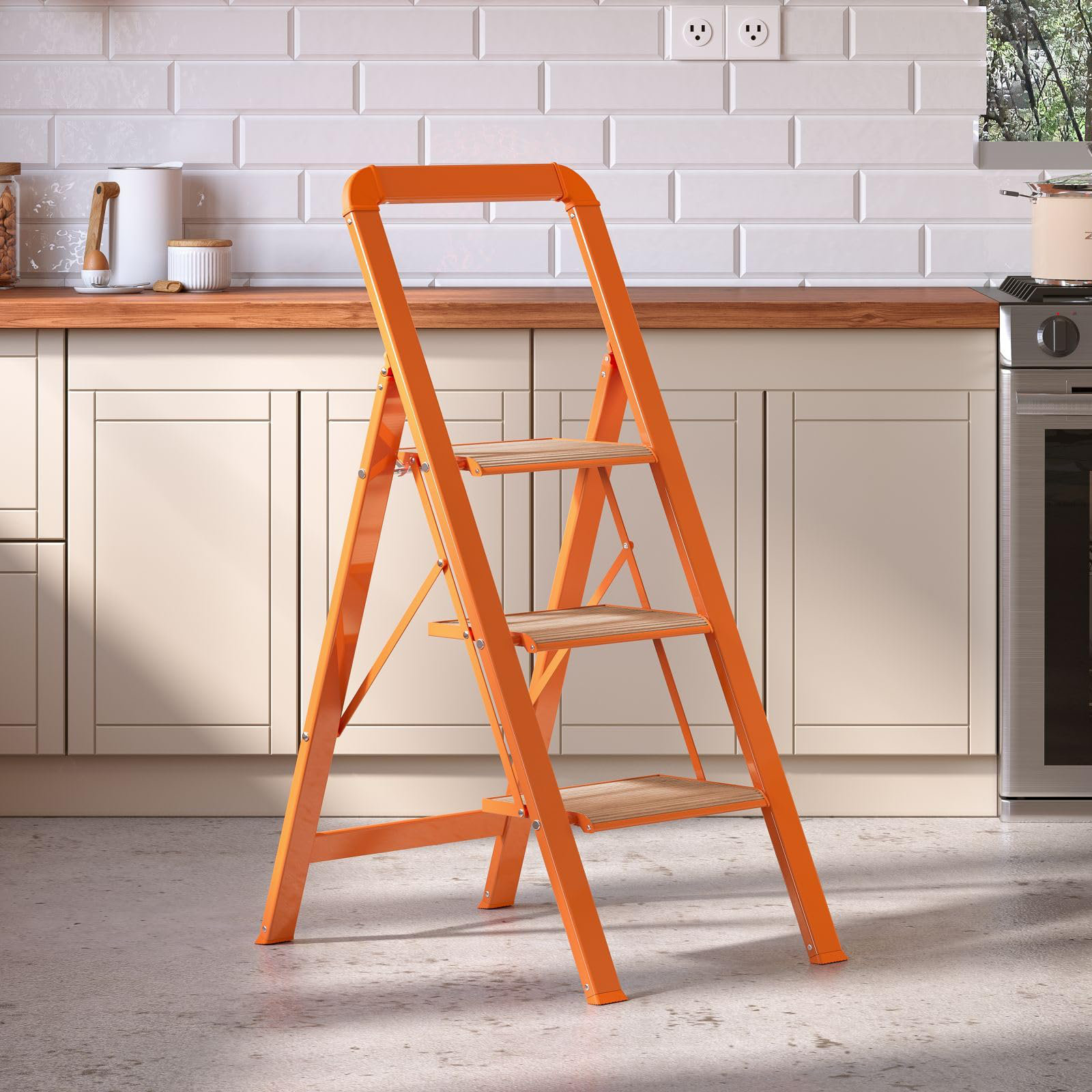 WFX Utility™ 3 Step Ladder Lightweight Folding Step Stool Ladders With ...